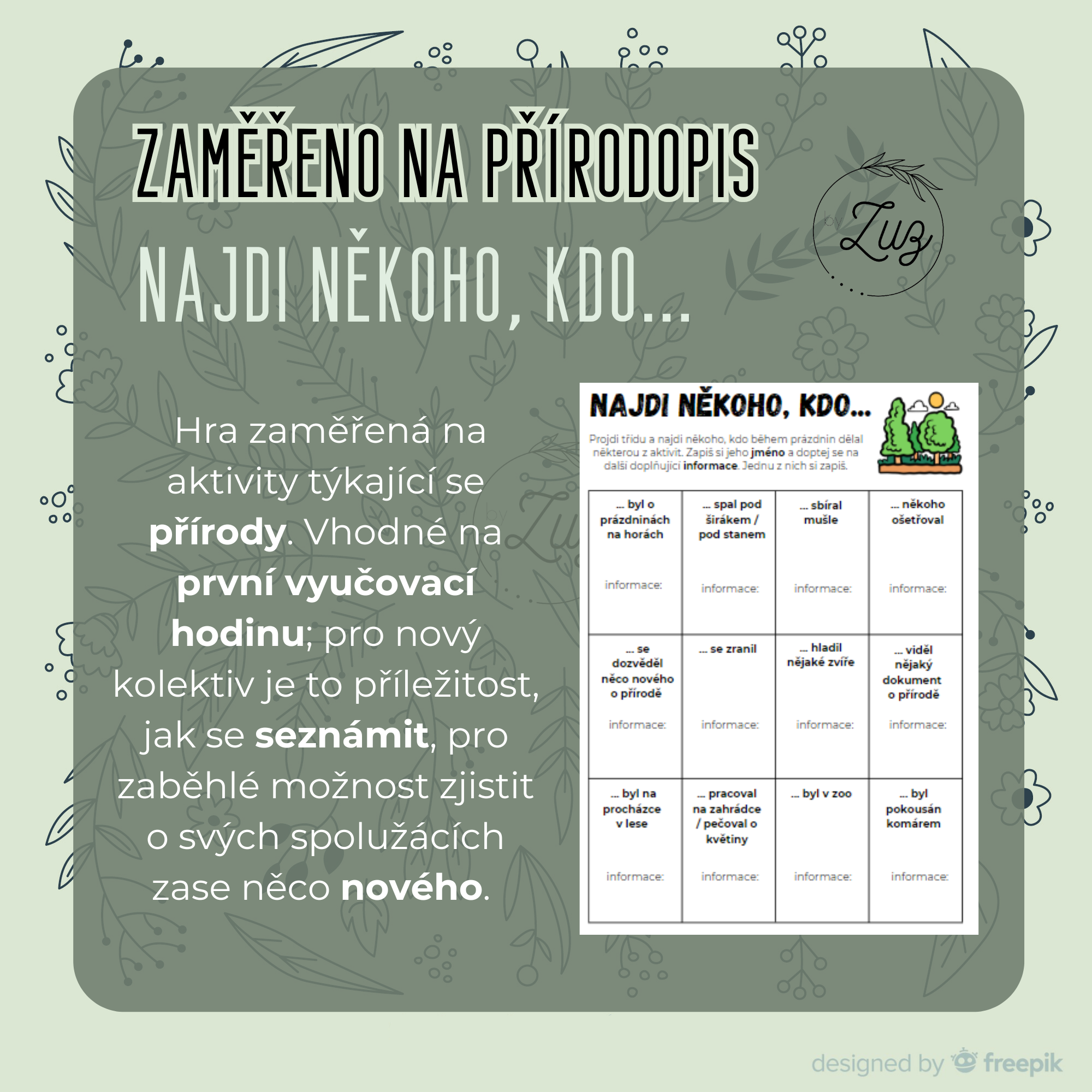 Najdi někoho, kdo... - Biologie | UčiteléUčitelům.cz